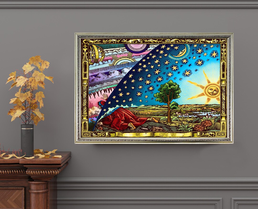 Flammarion Engraving Reproduction Print, Gravure Flammarion Canvas ...