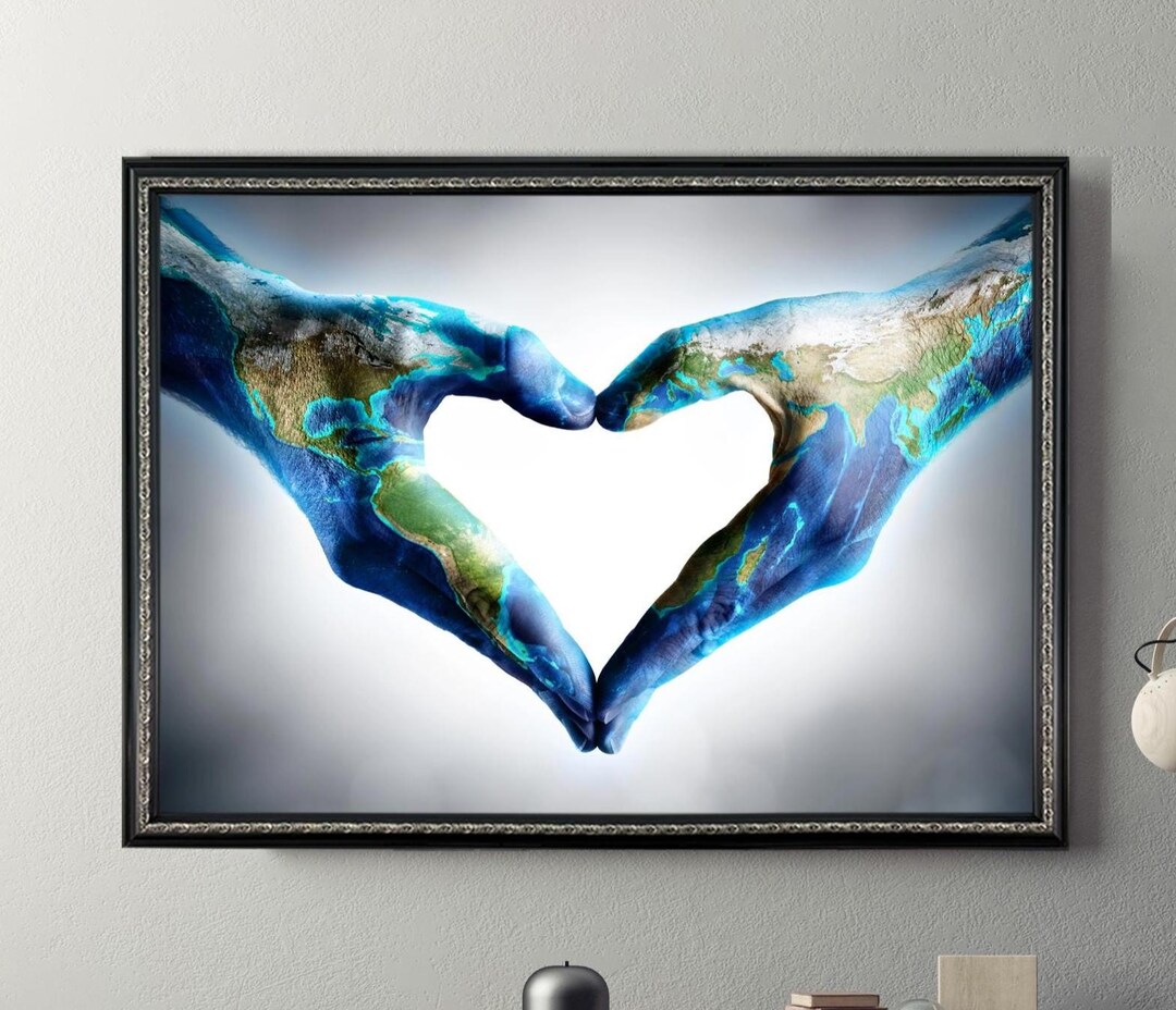 Heart Sign Hands Love Canvas Print, Graffiti Canvas Painting, Pop Art ...