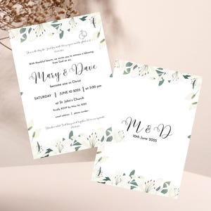 Editable Christian Wedding Invitation Template Printable Canva Template ...