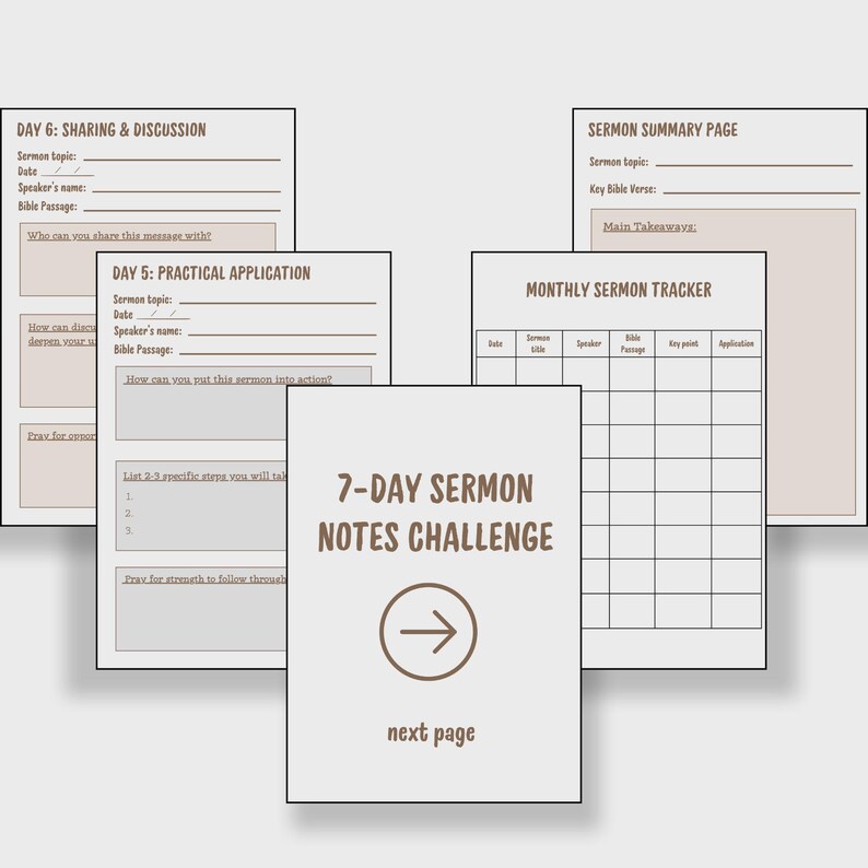 Digital Sermon Notes Template Printable Prayer Journal Digital ...