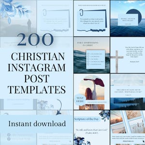 200 Christian Instagram Post Templates Blue Faith Instagram Templates ...