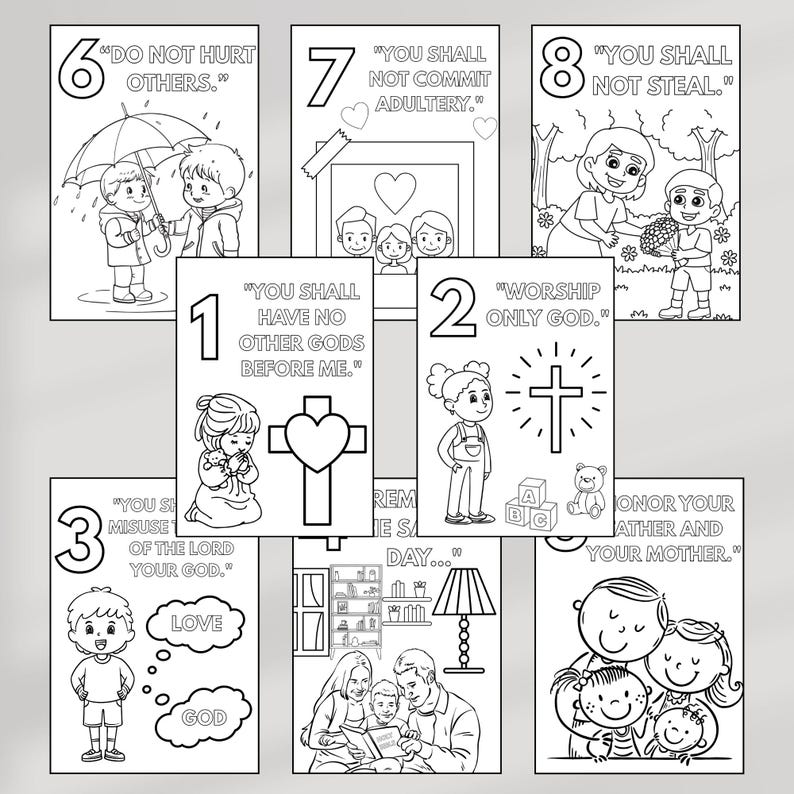 Ten Commandments Coloring Pages Printable Christian Kids Activity ...