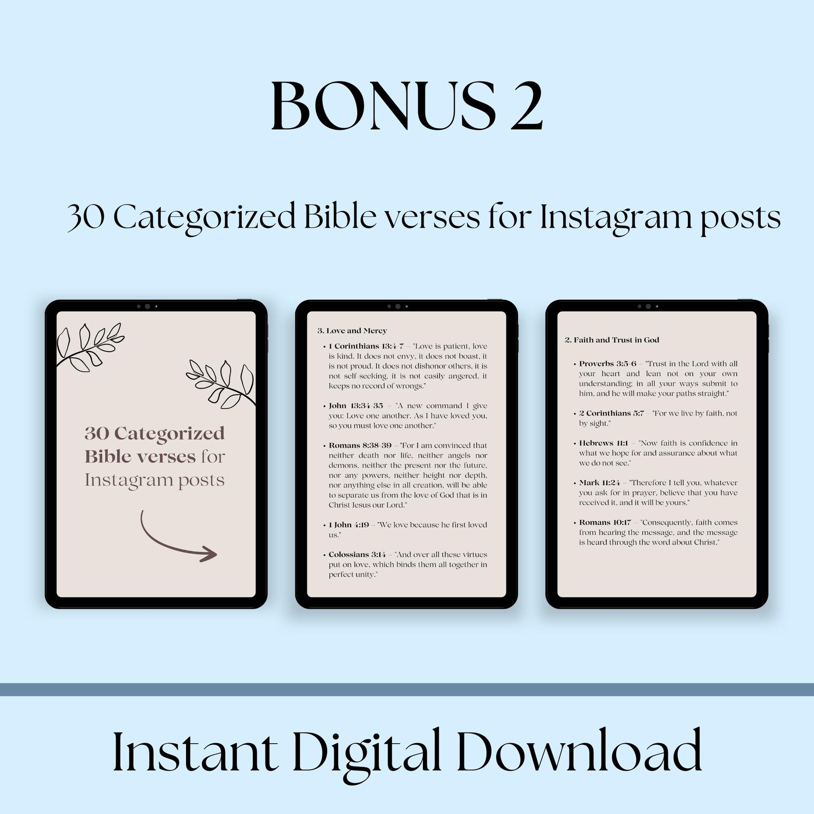 200 Christian Instagram Post Templates Blue Faith Instagram Templates ...
