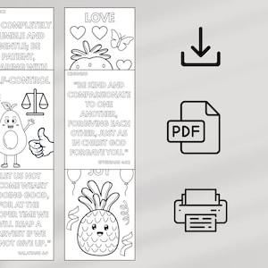 Fruit of the Spirit Coloring Pages Printable Christian Kids Activity ...