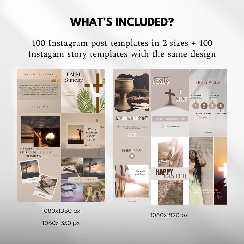 Christian Easter Instagram Templates for Churches Easter Church ...