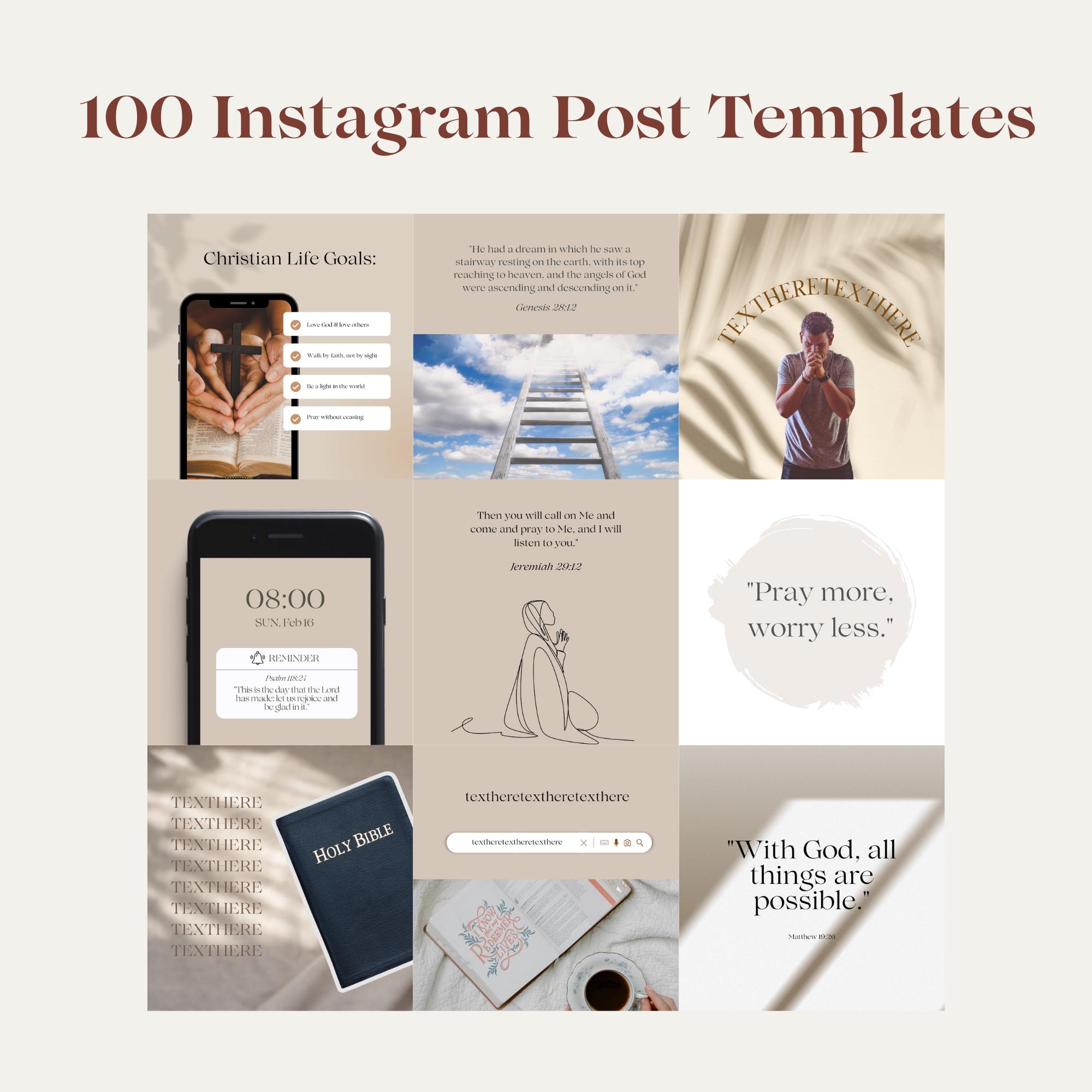100 Christian Instagram Post Templates Faith Instagram Templates ...
