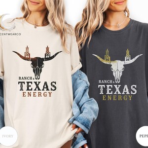 CTT Oil Exploration & Cattle Design Tee, Oilfield Ranch Graphic ...