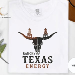 CTT Oil Exploration & Cattle Design Tee, Oilfield Ranch Graphic ...