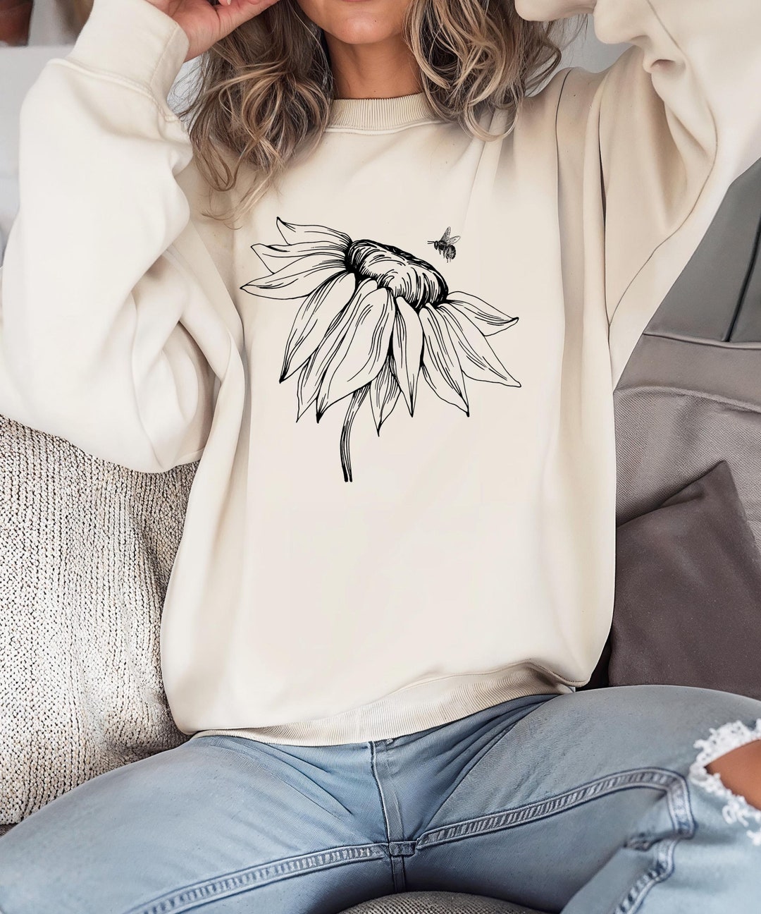 Sunflower, Floral Tee Shirt, Flower Sweatshirt, Garden Shirt, Womens ...