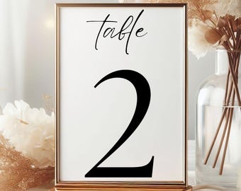 Printable DIY Table Numbers - Black & White | Wedding | Digital ...