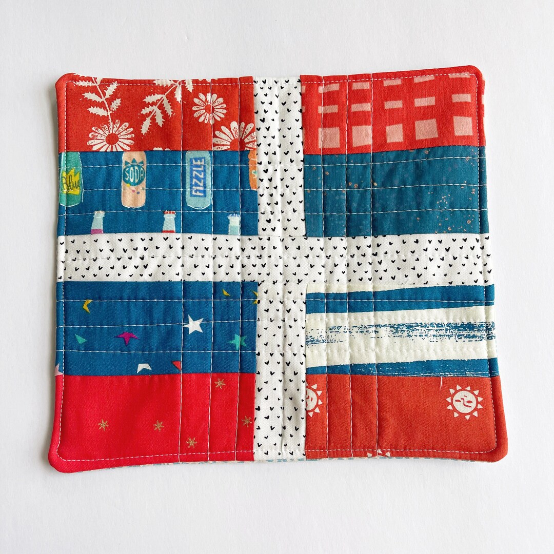 The Patchwork Quilted Mug Rug, Mug Rug, Coaster, Patchwork Mug Rug No ...