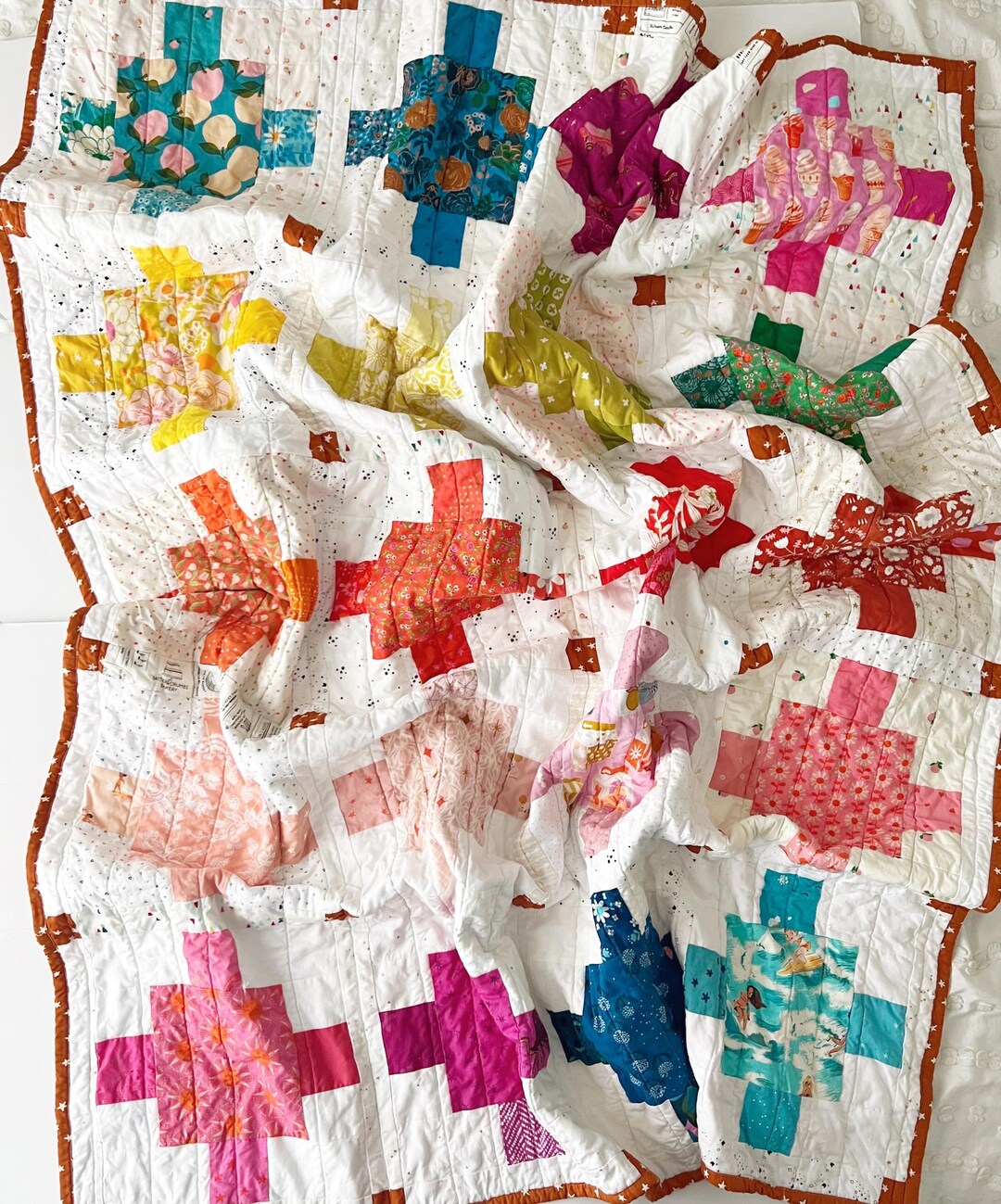 Modern Patchwork Quilt, Modern Quilt, Handmade Quilt- Kaleidoscope - No ...