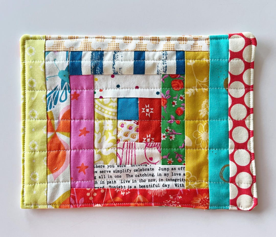 The Patchwork Quilted Mug Rug, Mug Rug, Coaster, Patchwork Mug Rug No ...
