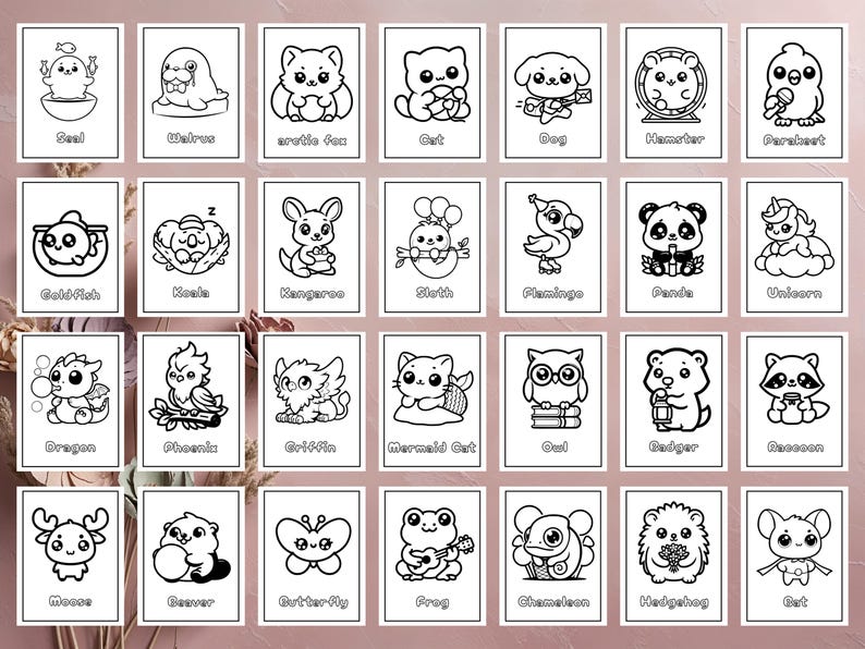 50 Cute Kawaii Animal Coloring Pages Bold, Adorable, and Perfect for ...