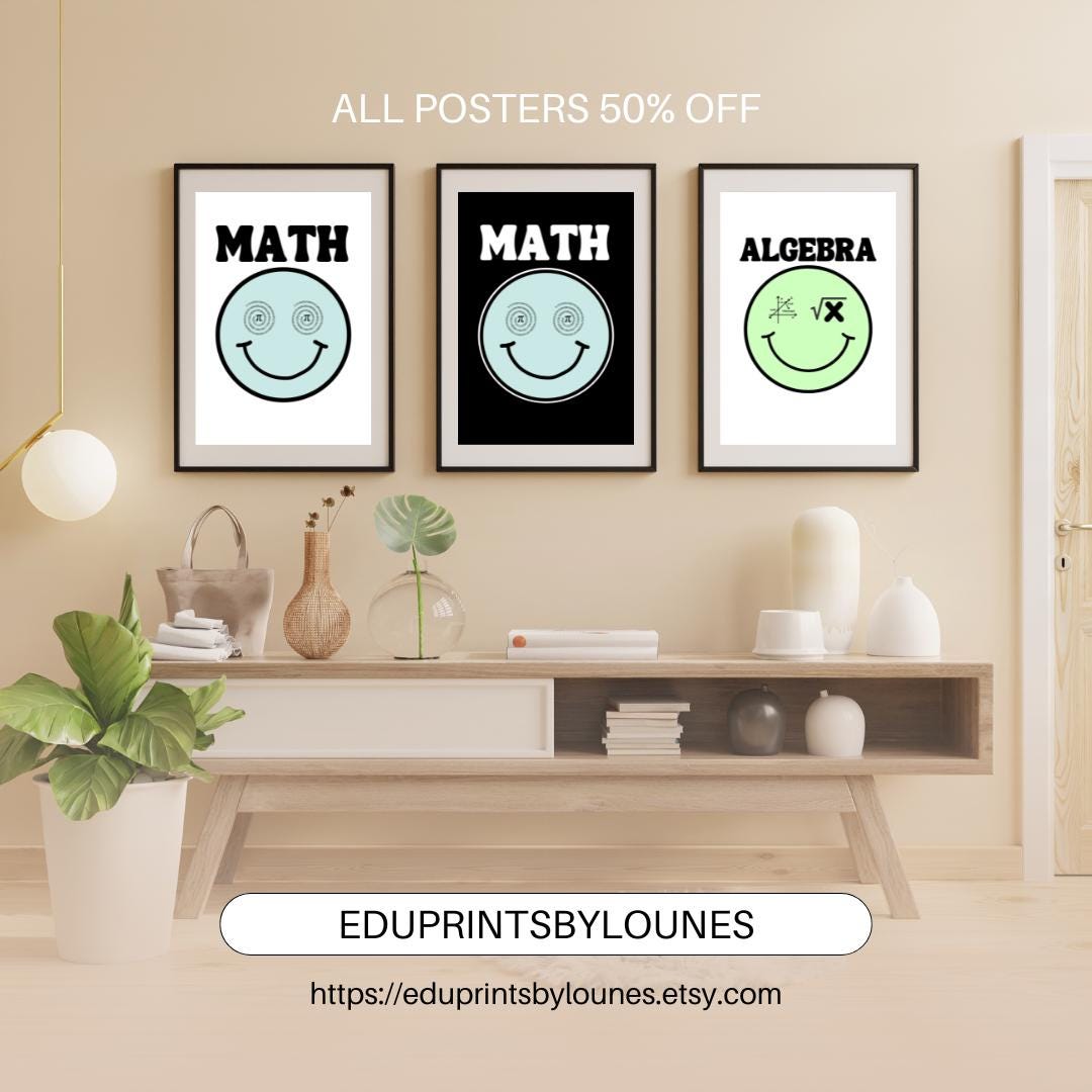 Brighten Your Space With Smiley Math & Geometry Posters – Fun and ...