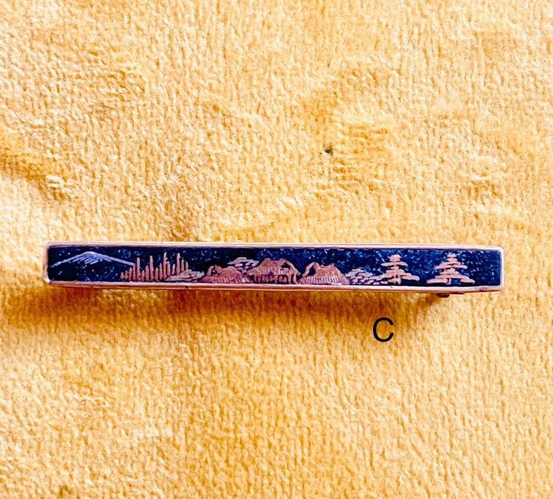 Victorian Japanese Brooch, Inlaid Silver and Gold - Etsy