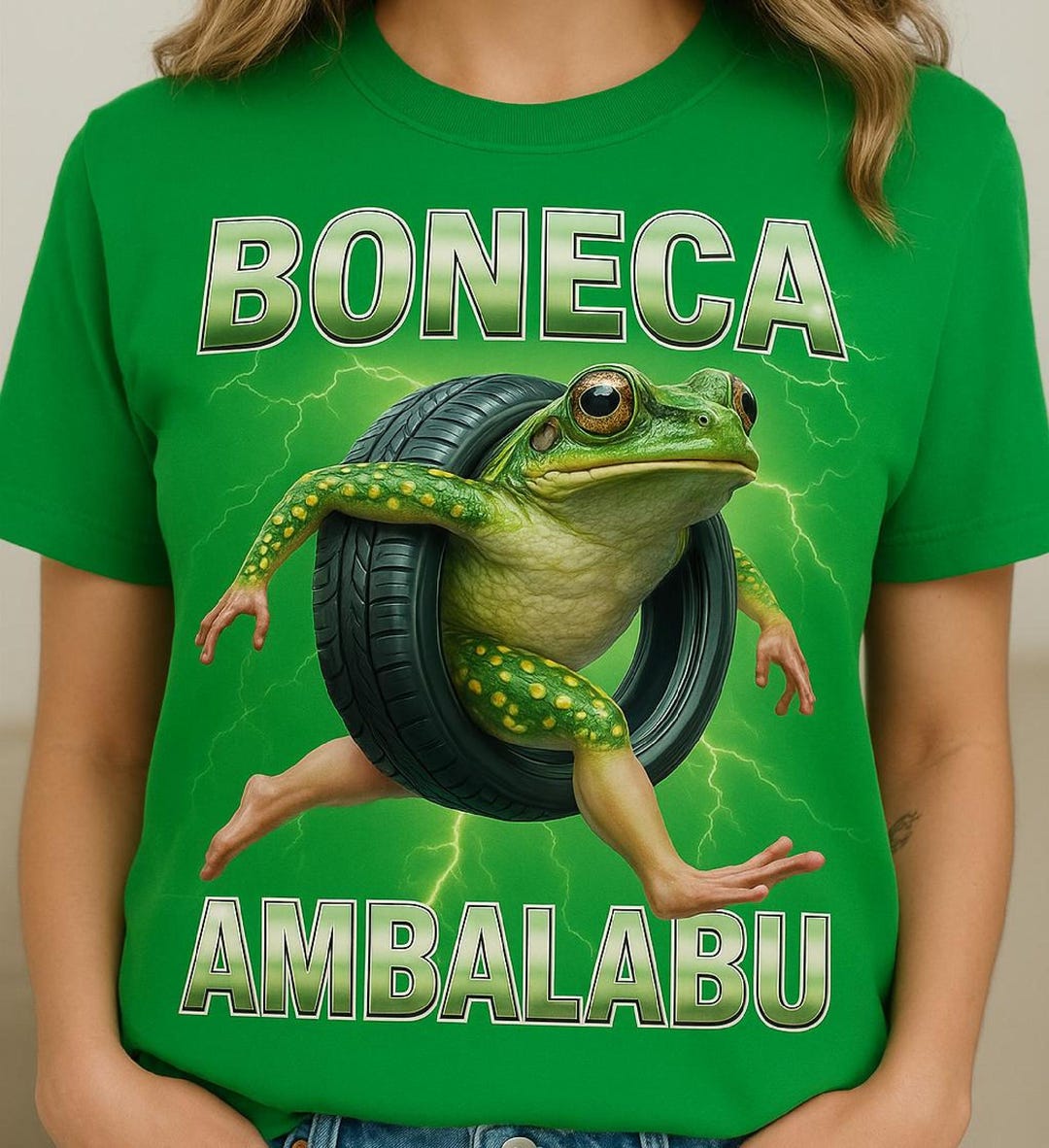 BONECA AMBALABU Meme,playful Frog Graphic T-shirt, Unisex Tee, Fun ...