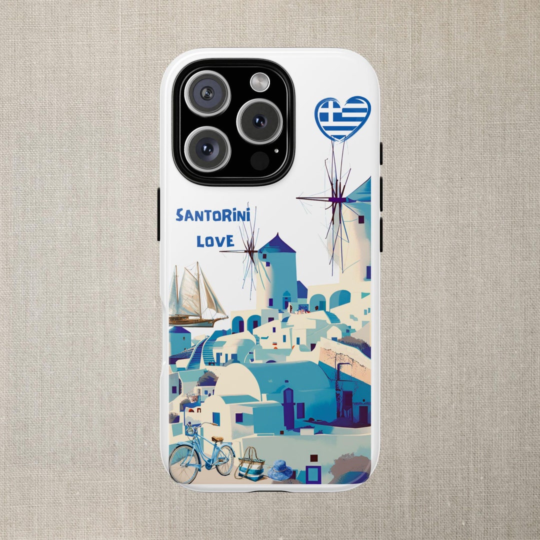 Santorini Love iPhone Case - A Touch of Greek Paradise - Etsy