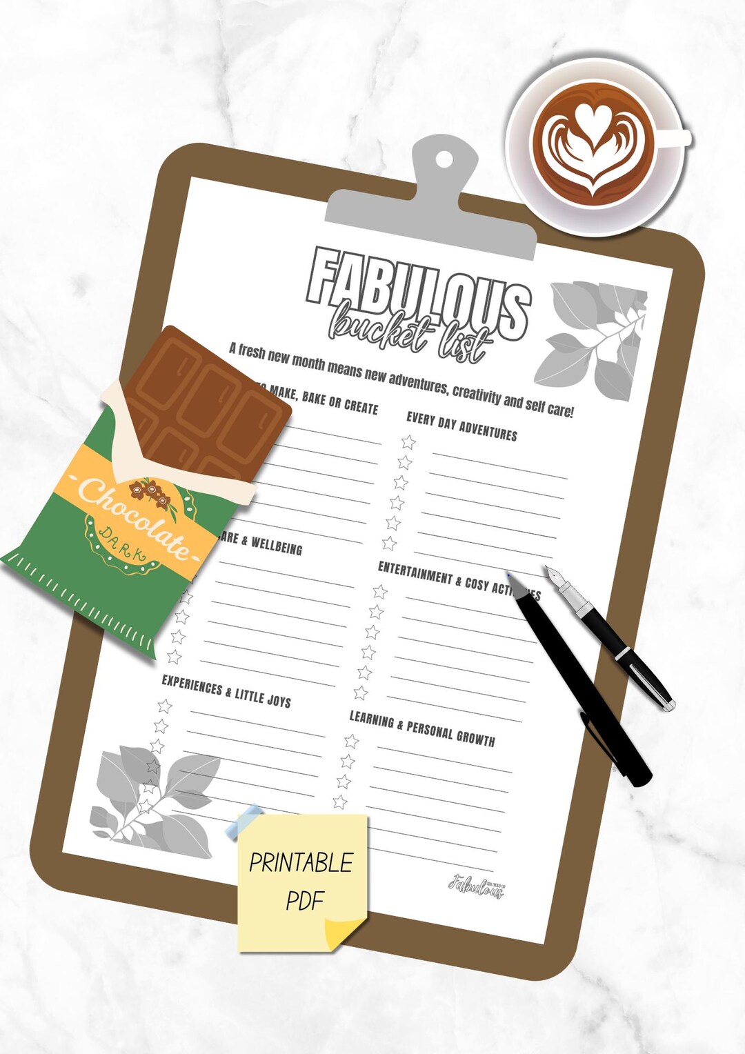 Monthly Bucket List Printable PDF – Fun & Inspiring Seasonal Activities ...