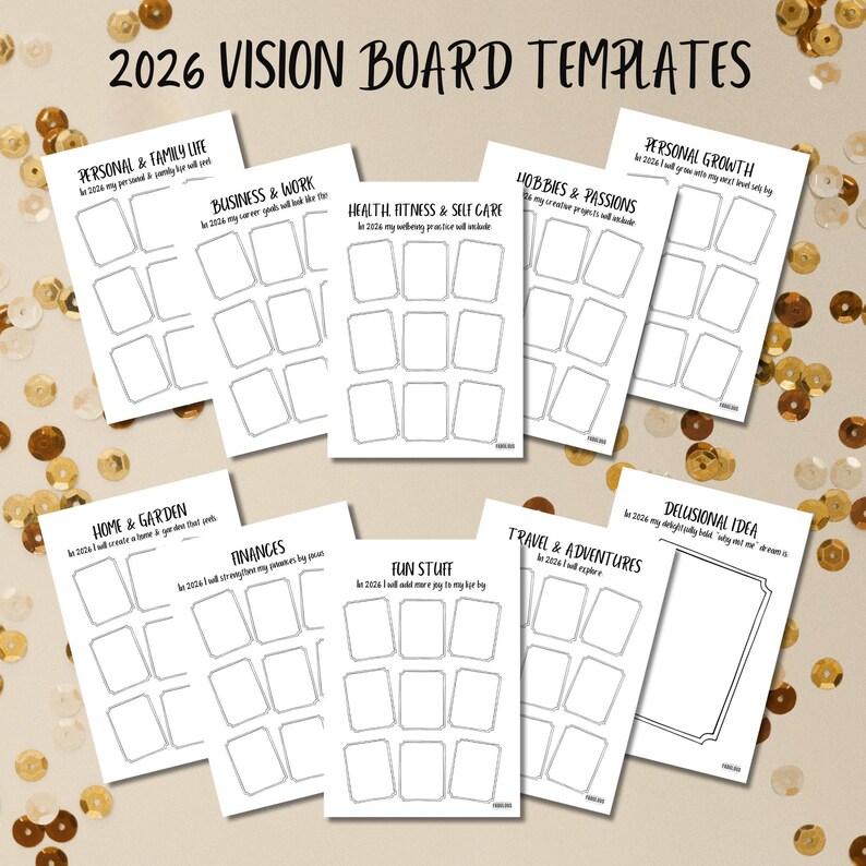 2026 Vision Board Printable | Goal Setting & Manifestation PDF - Etsy