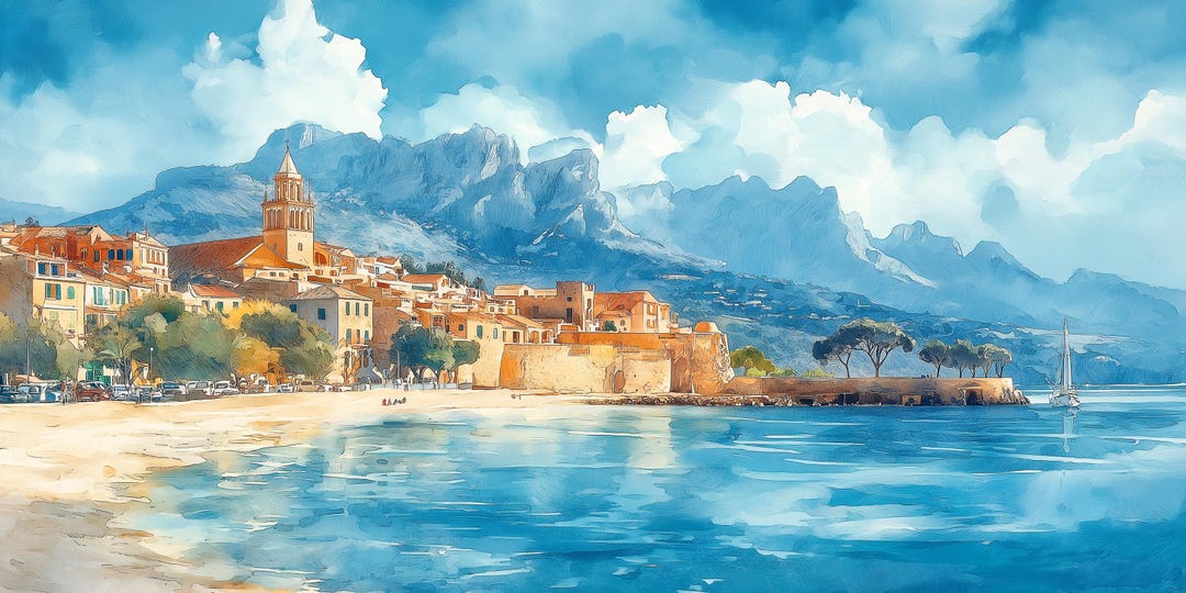 Majorca Landmarks Montage Watercolour Digital Download. High Resolution ...