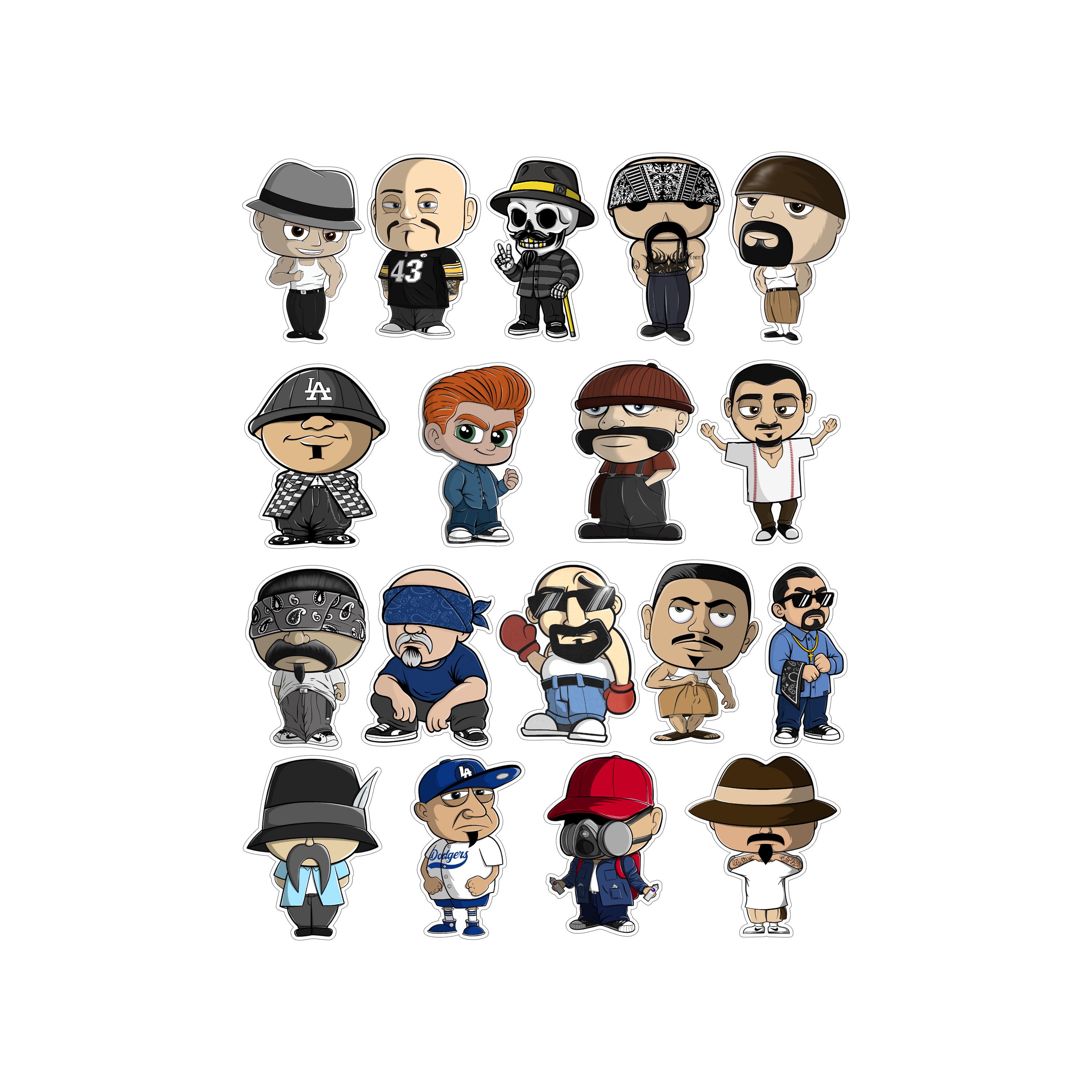 Chicano Style Sticker Pack – 50pcs Lowrider Art Vinyl Decals. - Etsy