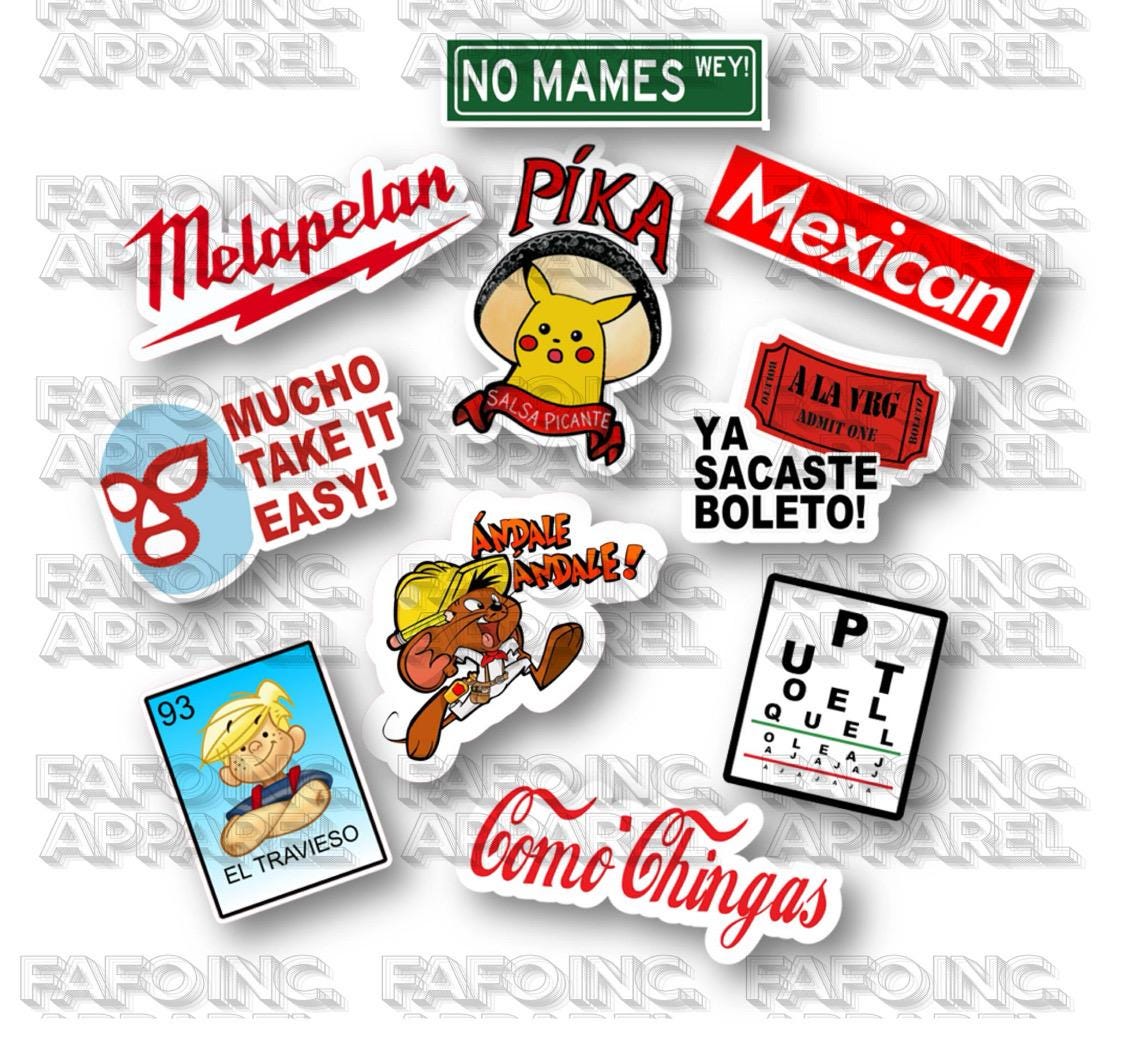 Funny Mexican-themed Vinyl Stickers – Pack of 30 (2-2.75”) Durable ...