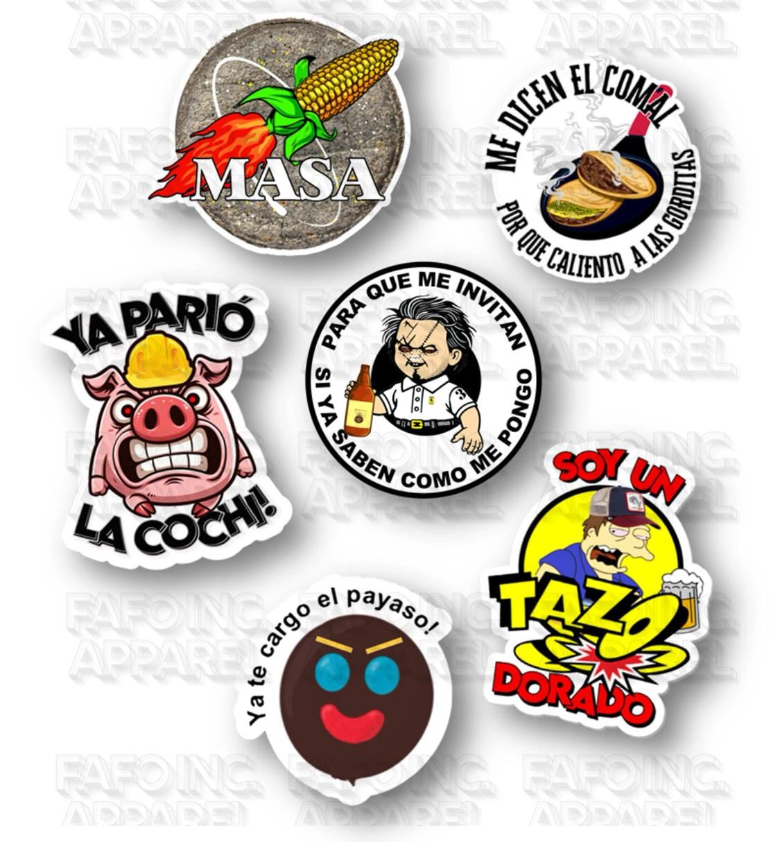 Funny Mexican-themed Vinyl Stickers – Pack of 30 (2-2.75”) Durable ...