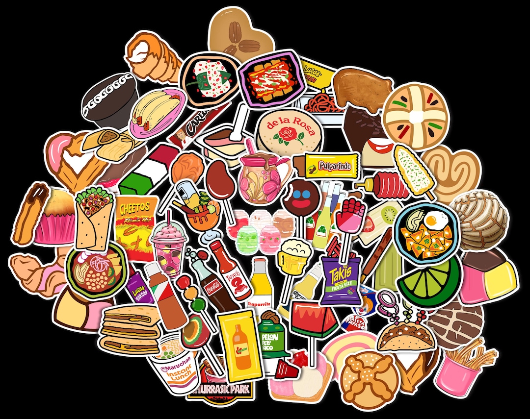 Mexican Candy & Food Stickers: 68-piece Vinyl Sticker Set - Etsy