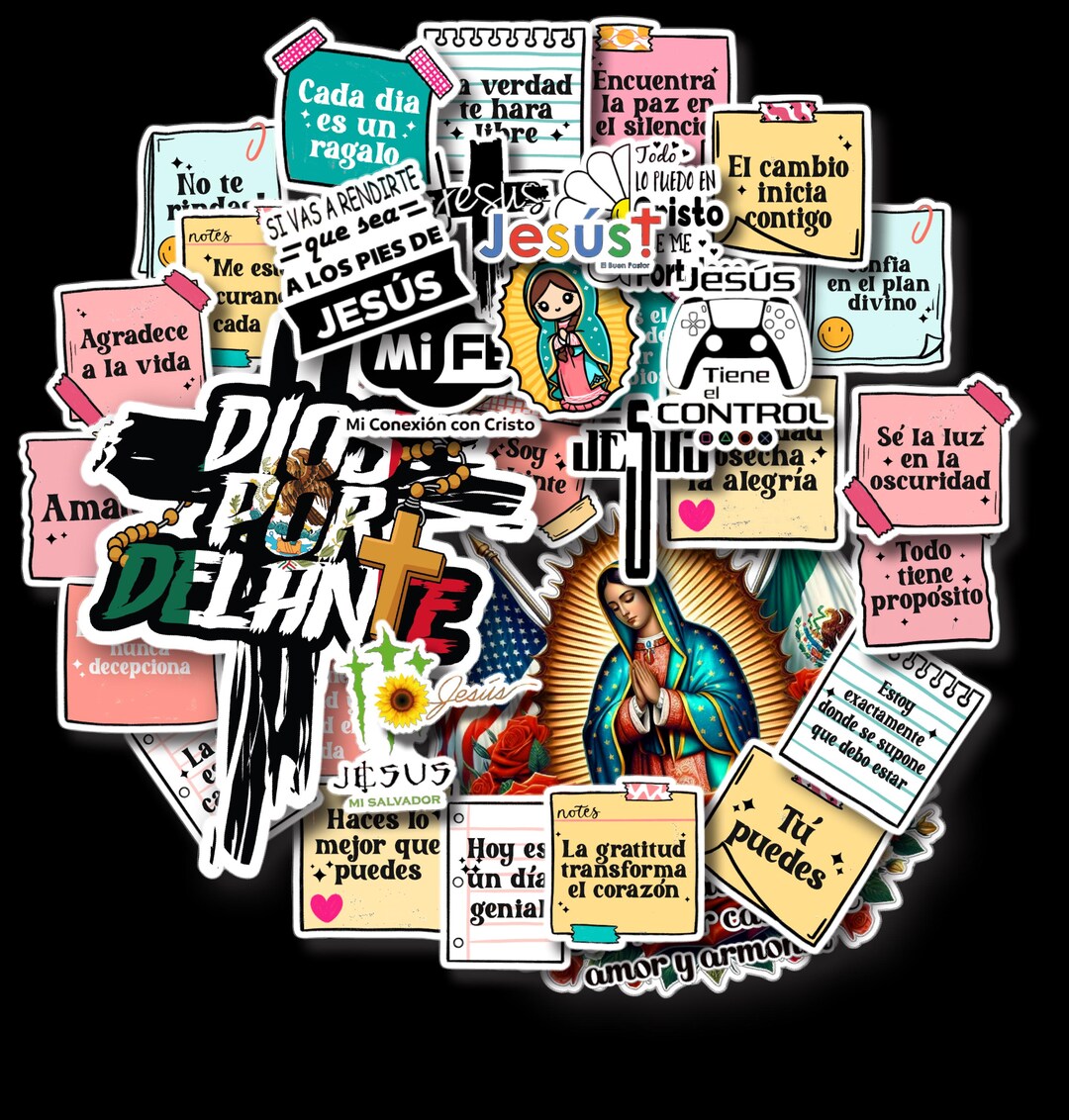 Christian Sticker Set: 36 Pc Glossy Vinyl Religious Stickers - Etsy