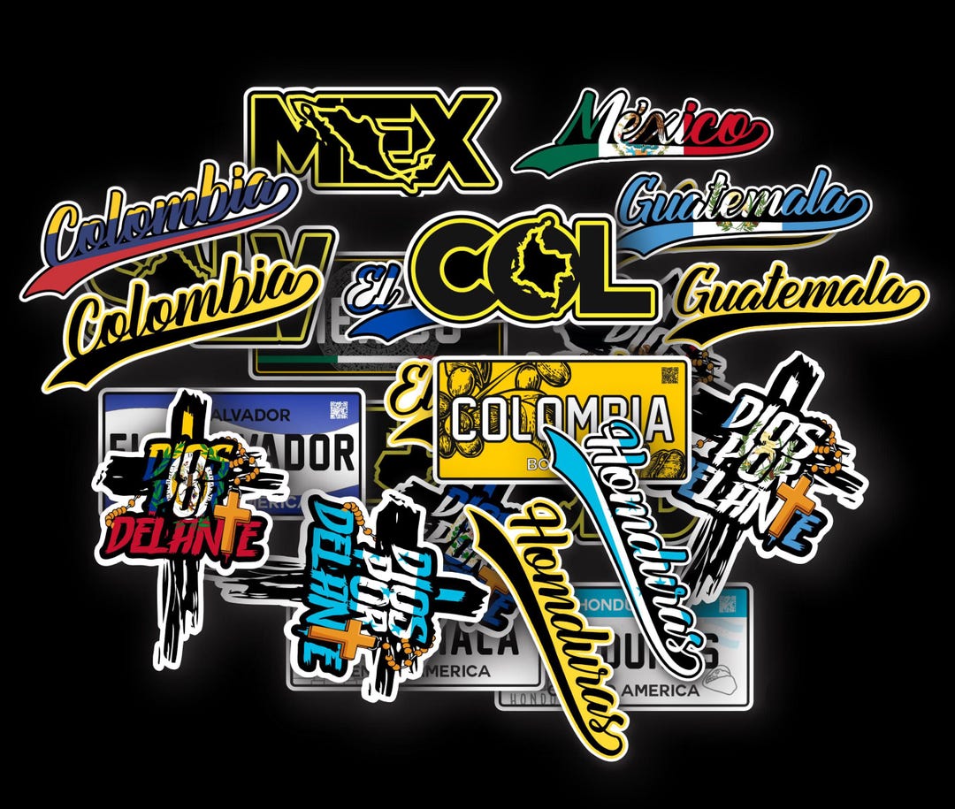 Hispanic Countries Sticker Pack: Glossy Vinyl Decals - Etsy