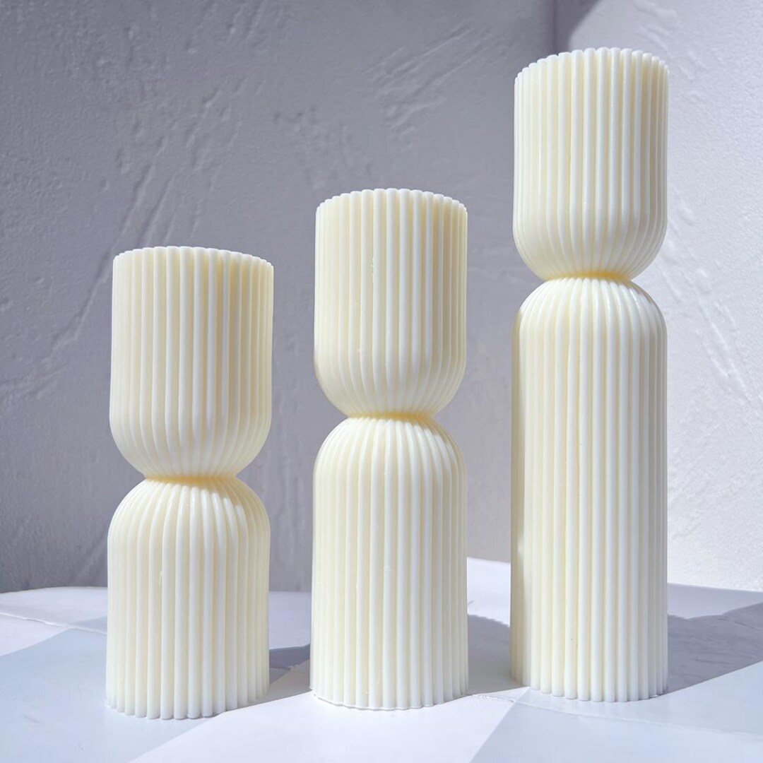 HUGE XL Pilar Ribbed Mould Sculpture Mould Candle Mould Jesmonite Mould ...