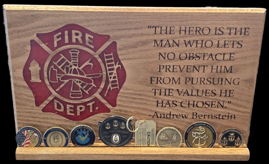 Fire Department Challenge Coin Holder and Plaque - Etsy