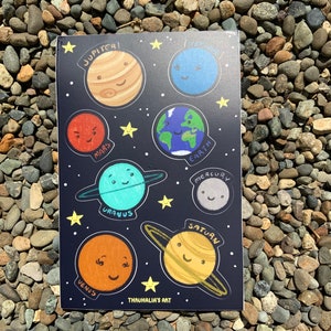 Sticker Sheet - Cute Happy Smiley Planets - Jupiter, Mars, Neptune ...