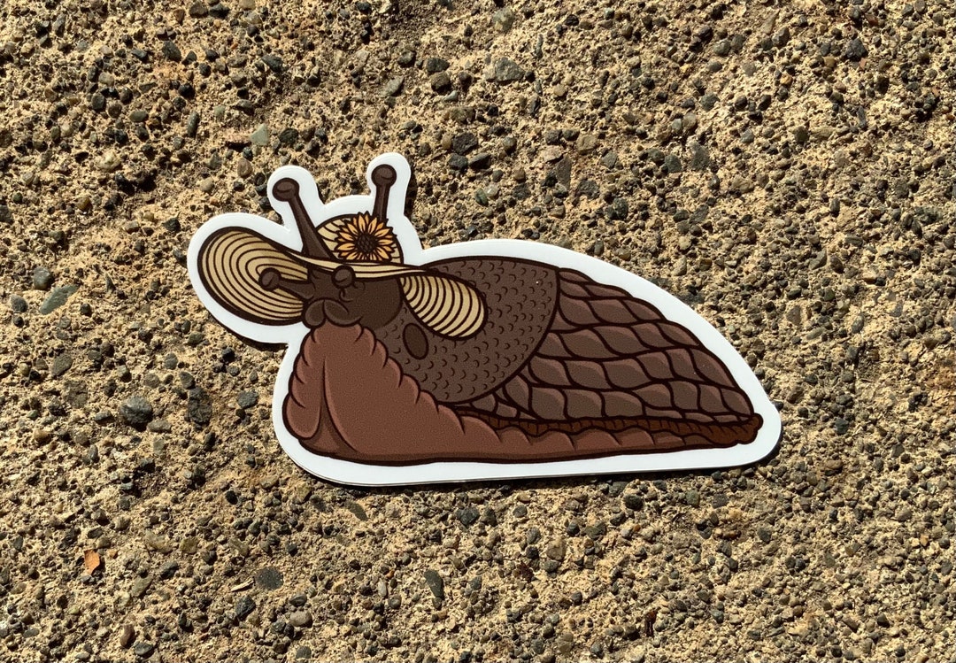 Cute Sunflower Sunhat Slug Vinyl Sticker Gardening With Gastropods - Etsy