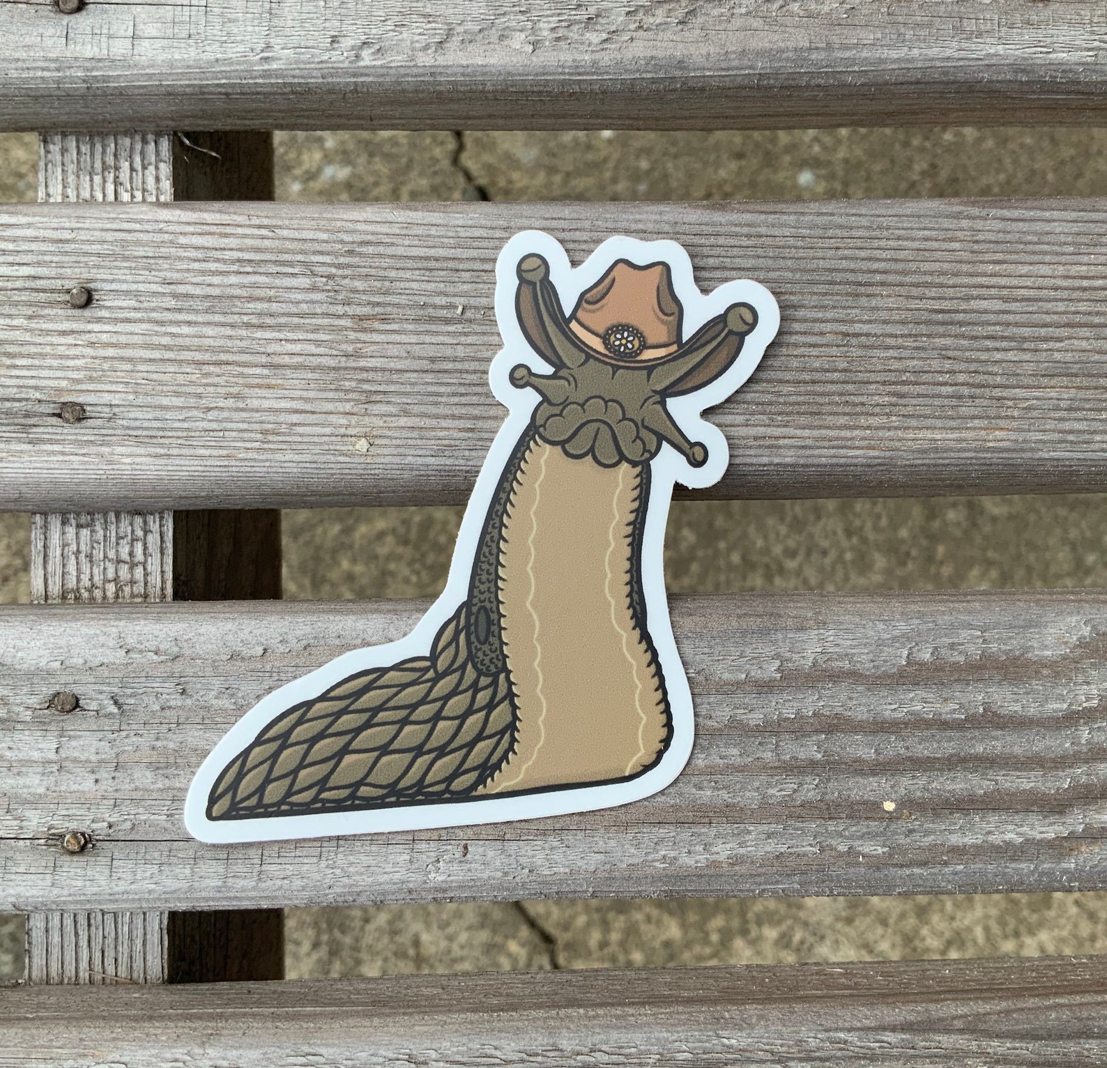 Cute Cowboy Slug Vinyl Sticker the Rootinest Tootinest | Etsy