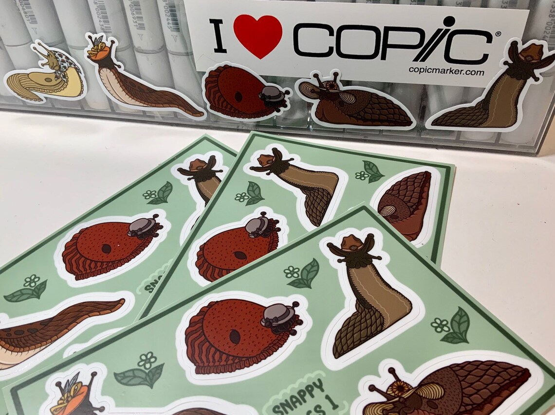 Slugs With Hats Cute Kiss-cut Vinyl Sticker Sheet Volume 1 | Etsy