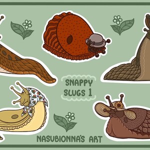 Slugs With Hats Cute Kiss-cut Vinyl Sticker Sheet Volume 1 - Etsy