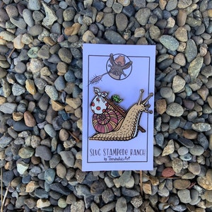 Hobo Snail Hittin' the Road 1.5 Inch Hard Enamel Pin Black Nickel ...