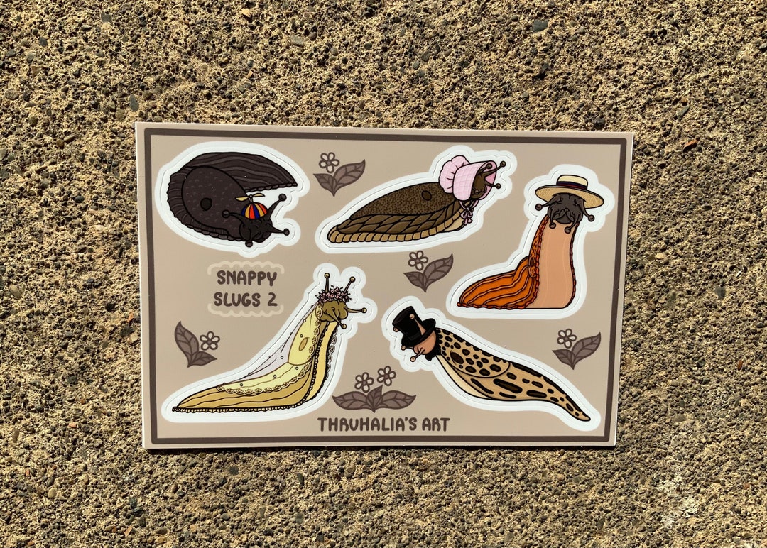 Slugs With Hats Cute Kiss-cut Vinyl Sticker Sheet Volume 2 - Etsy