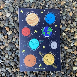 Sticker Sheet - Cute Happy Smiley Planets - Jupiter, Mars, Neptune ...