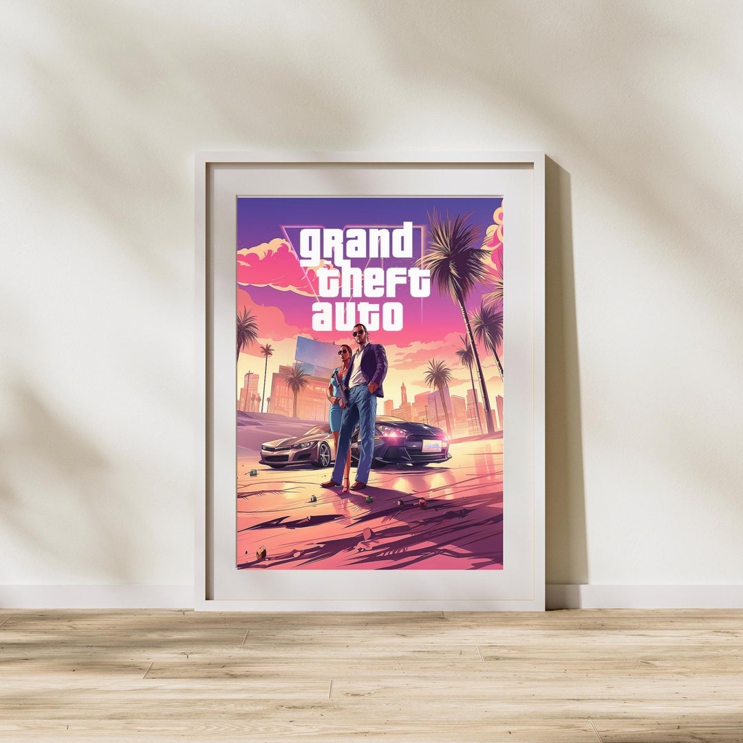 GTA 6 Poster Wall Art Design GTA Themed Fan Art Poster Print GTA ...