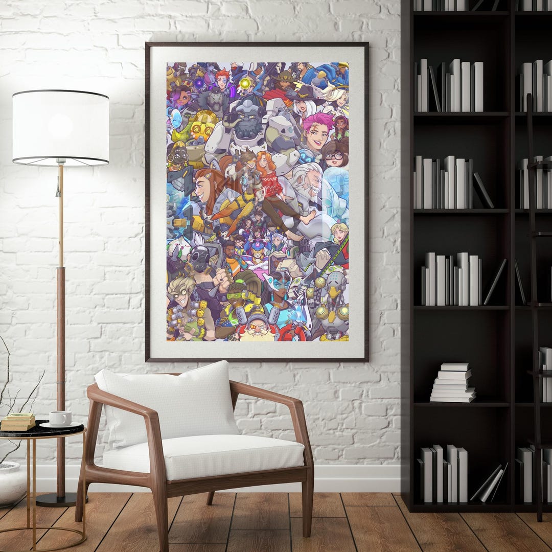 Overwatch Prints Overwatch Overcrowded Picture Every Character Poster ...