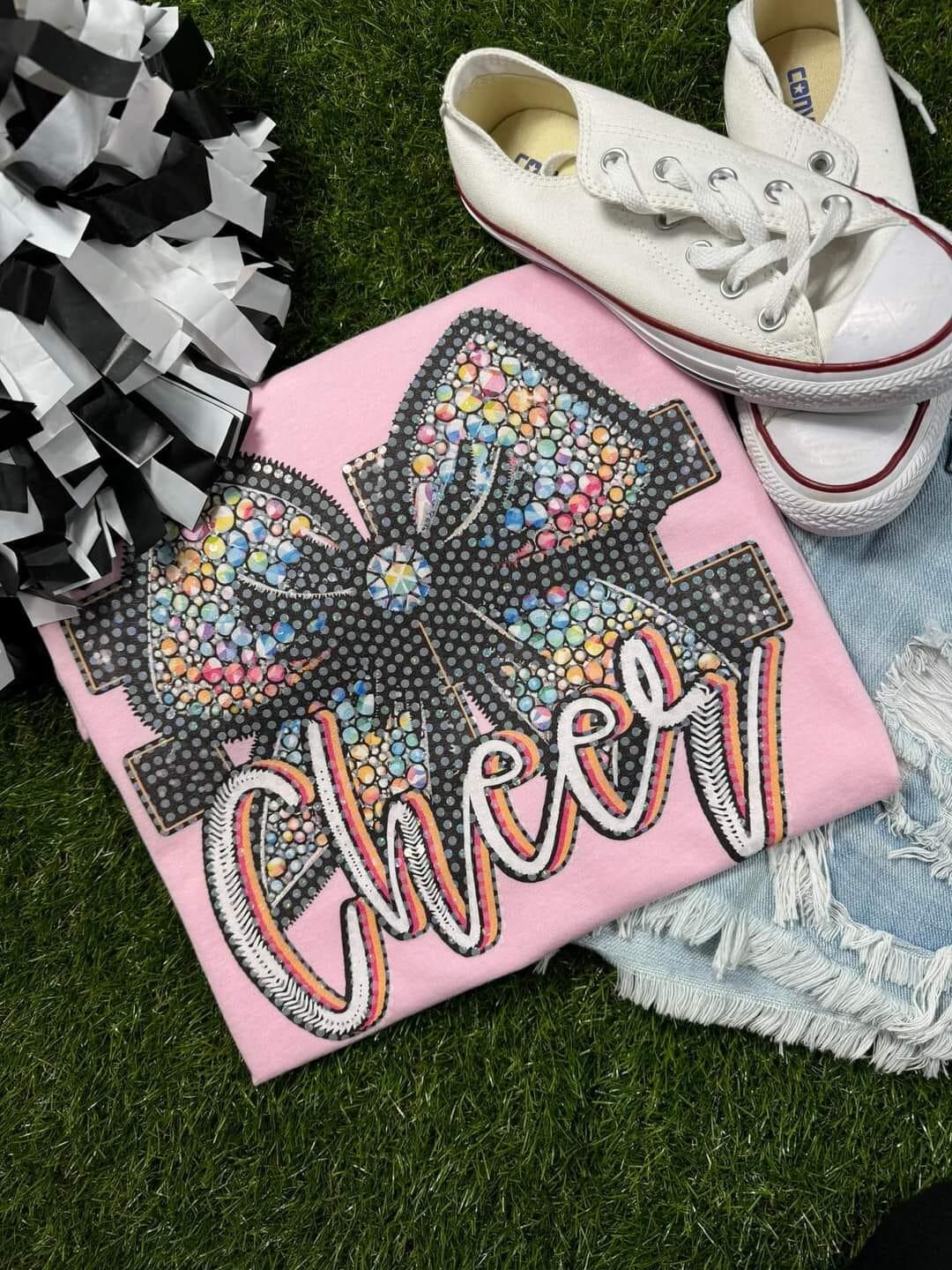 Cheer With Glam Bow Tee - Etsy