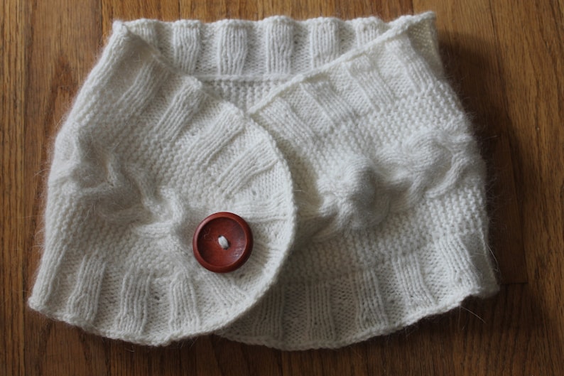 Cabled Cowl in White - Etsy