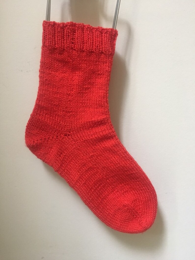 Hand Knit Red Wool Socks - Etsy