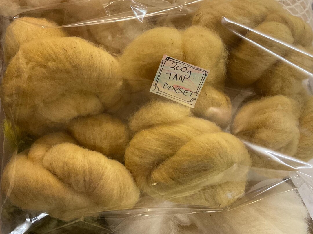 Spinning Wool 200g Dorset Tan or Buff Wool, Spinners Delight - Etsy