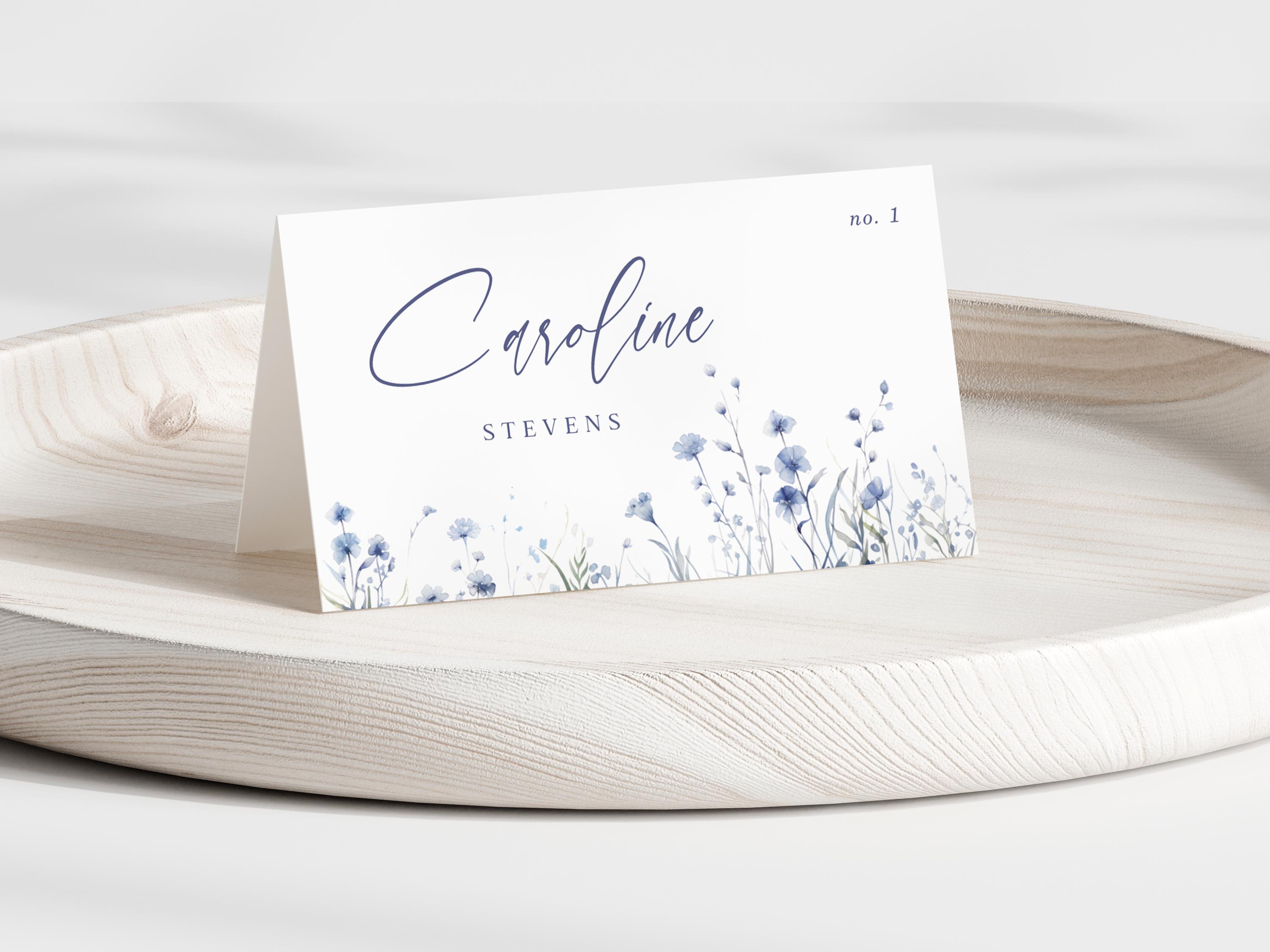 Name Card Template, Bridal Shower Place Name Card, Printable Floral ...