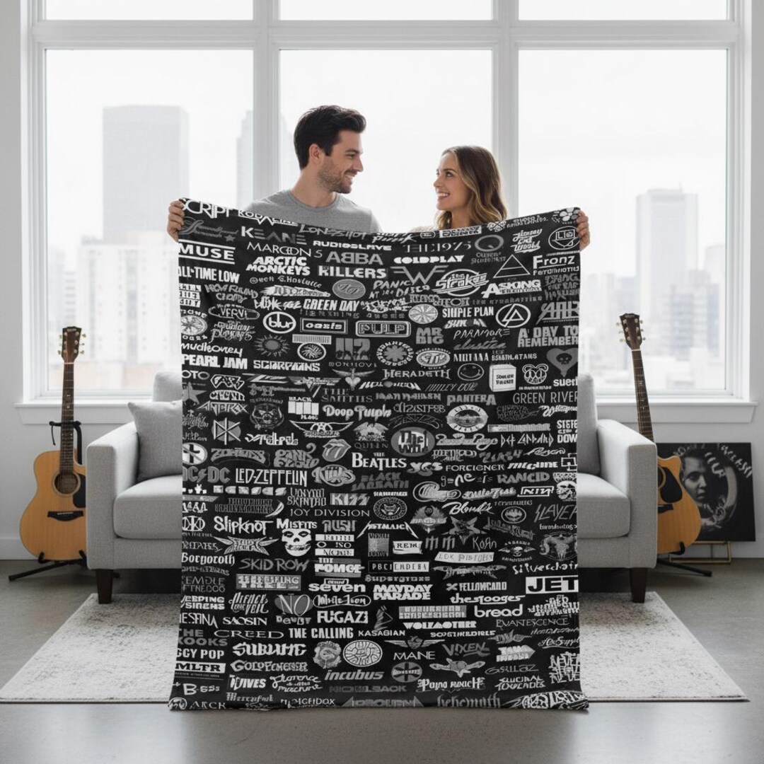 Punk Rock Show Flyers Plush Blanket: Music Lover Throw - Etsy