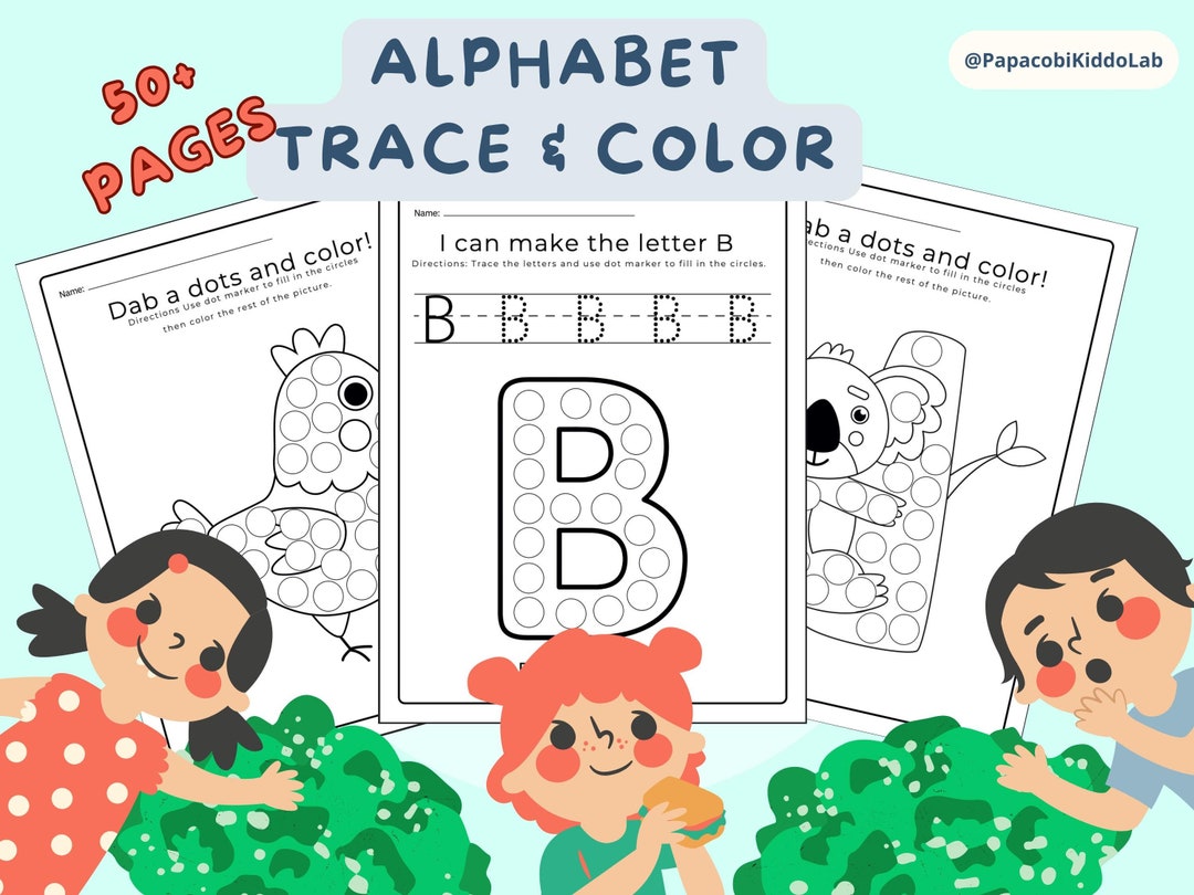 Alphabet Tracing Worksheets Preschool Kindergarten Learning 50 Pages ...